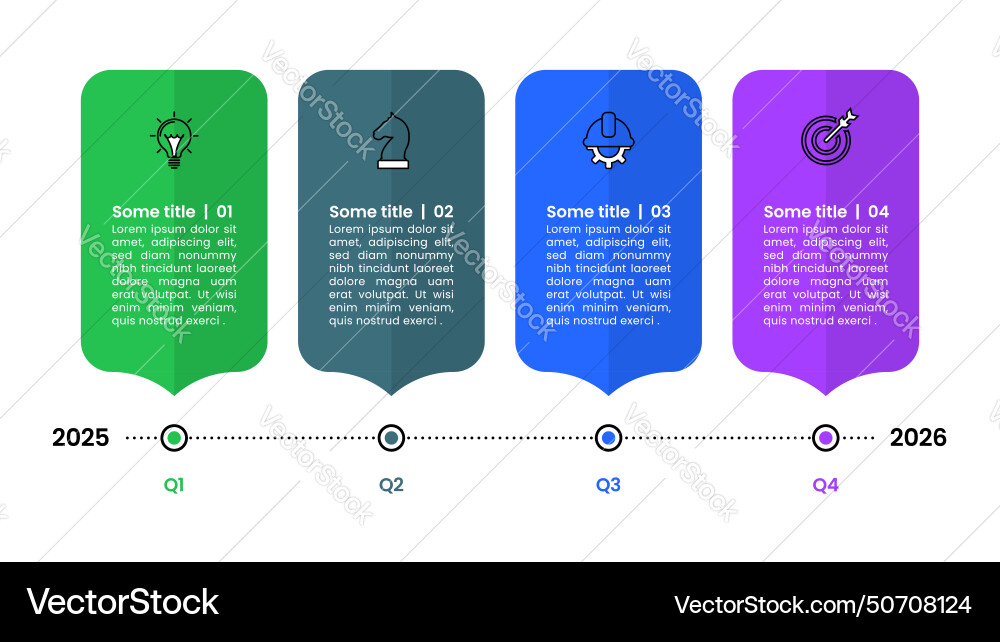 Infographic template a quarterly plan for year Vector Image