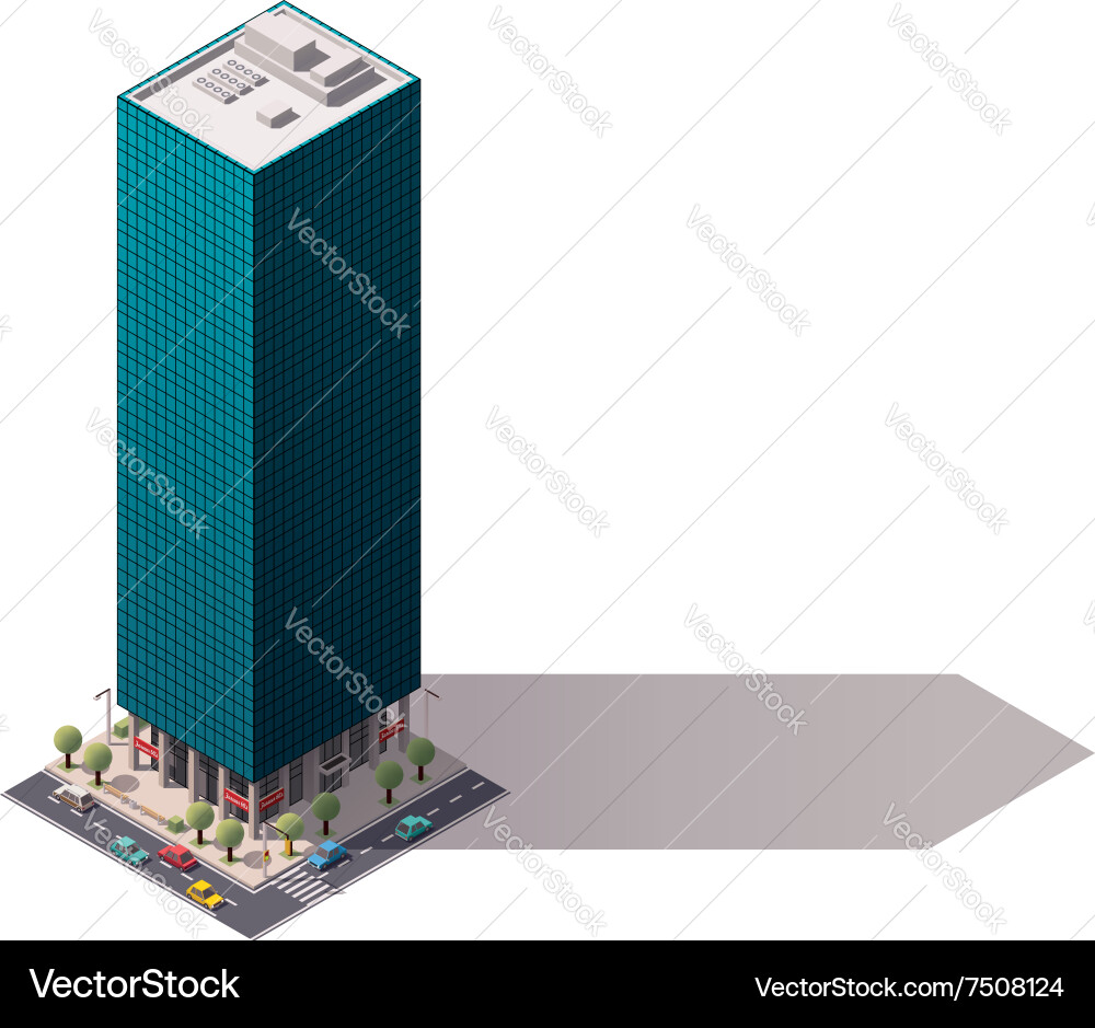 Isometric building Royalty Free Vector Image - VectorStock