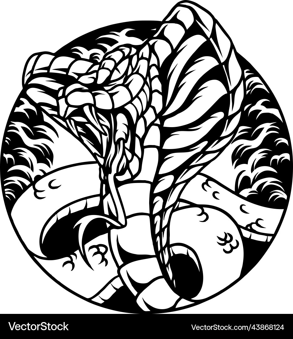 King cobra snake silhouette Royalty Free Vector Image