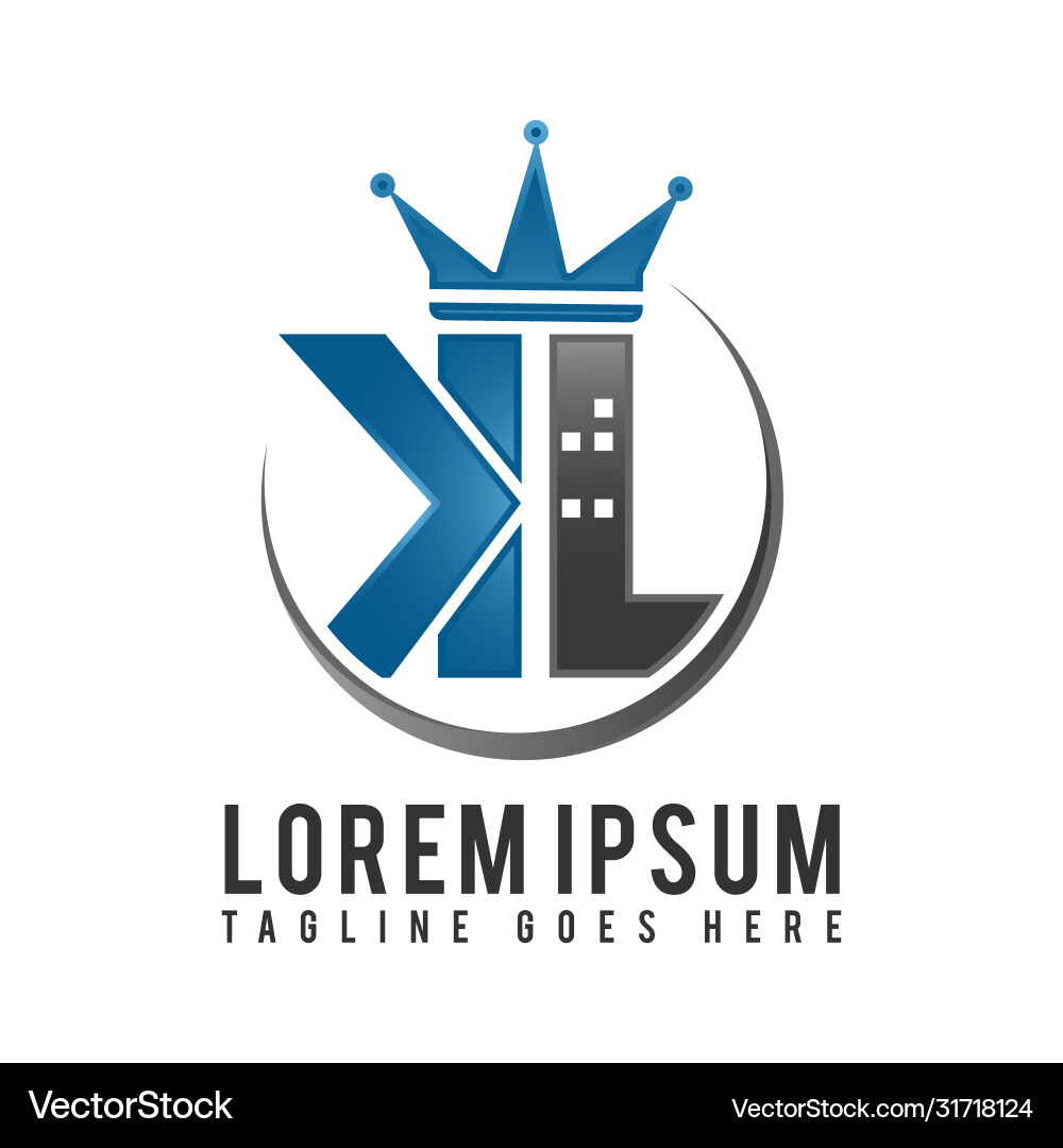 Kl letter sign symbol Royalty Free Vector Image