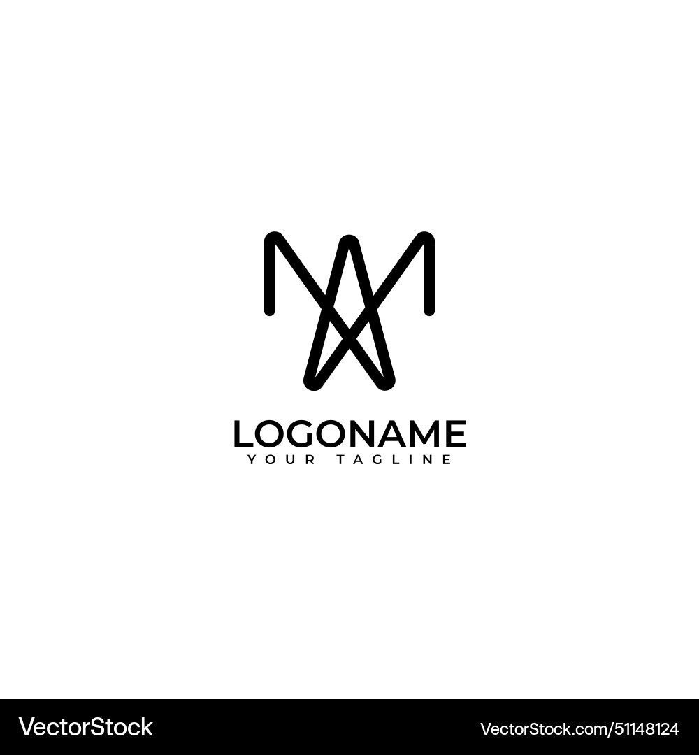 Letter m a linear monogram logo Royalty Free Vector Image