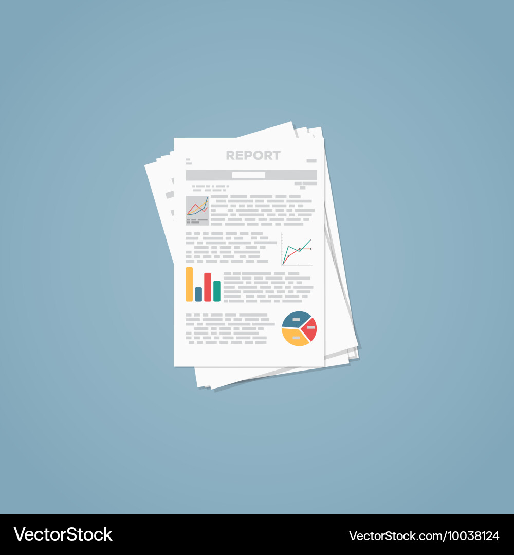 Report documents Royalty Free Vector Image - VectorStock
