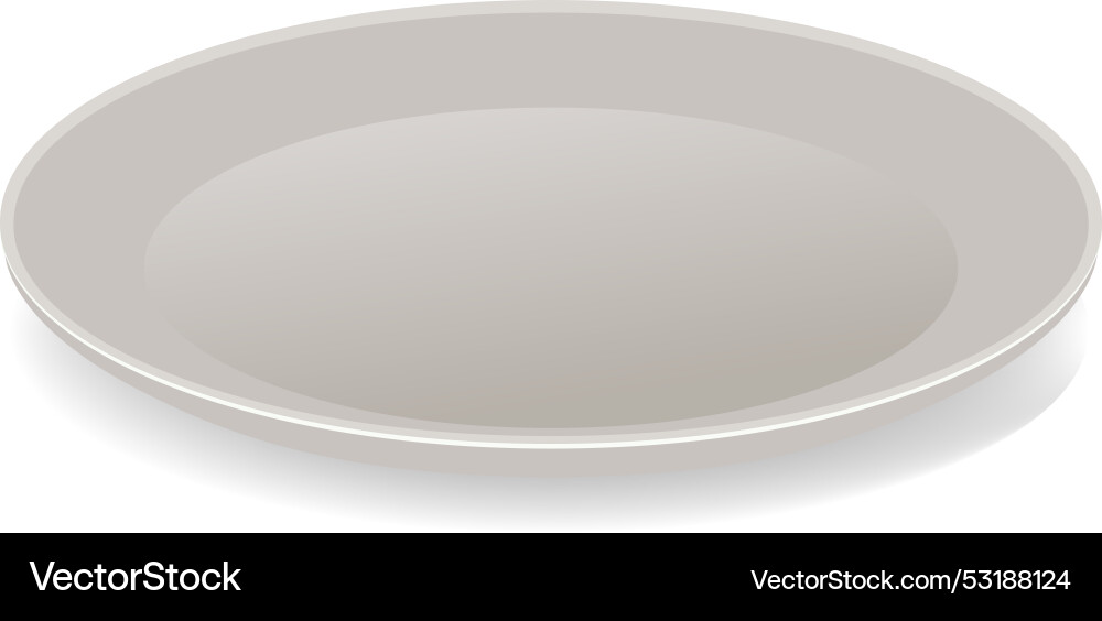 Simple empty plate on white background Royalty Free Vector