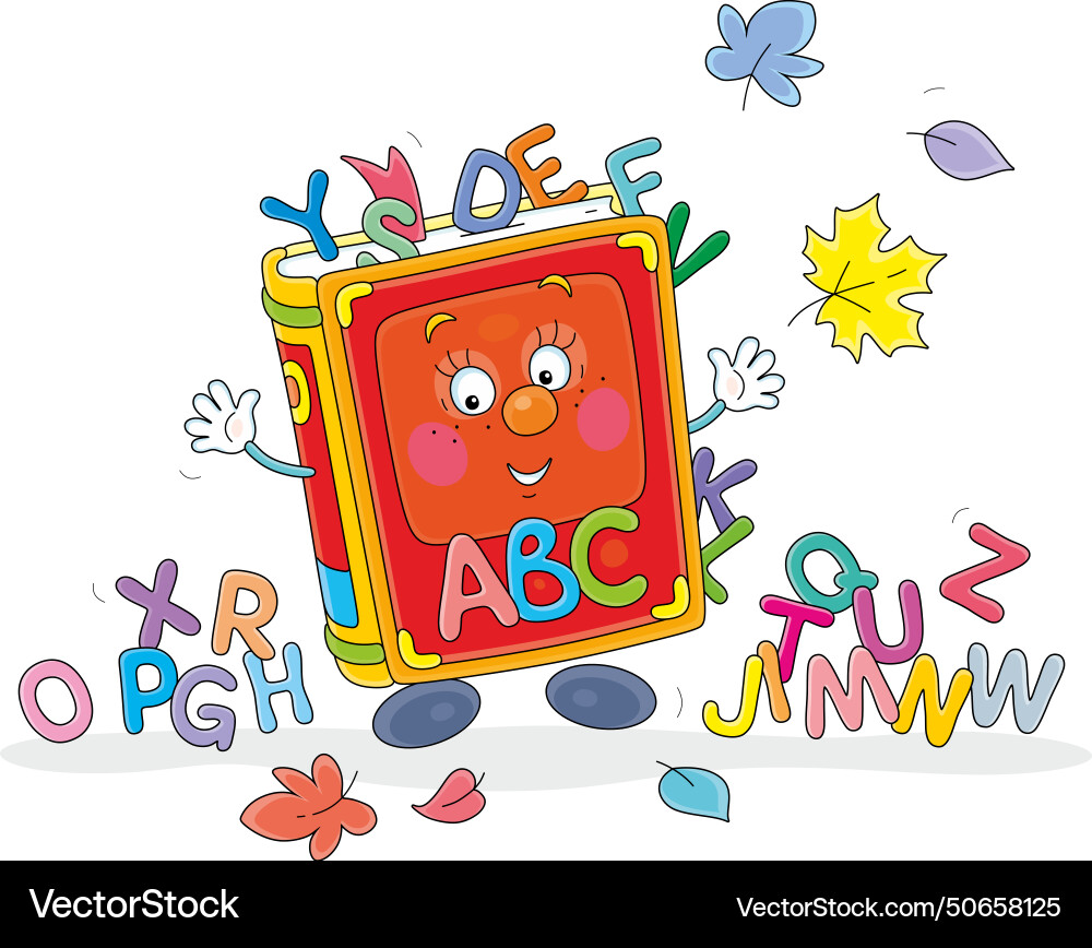 Cartoon abc book with letters Royalty Free Vector Image