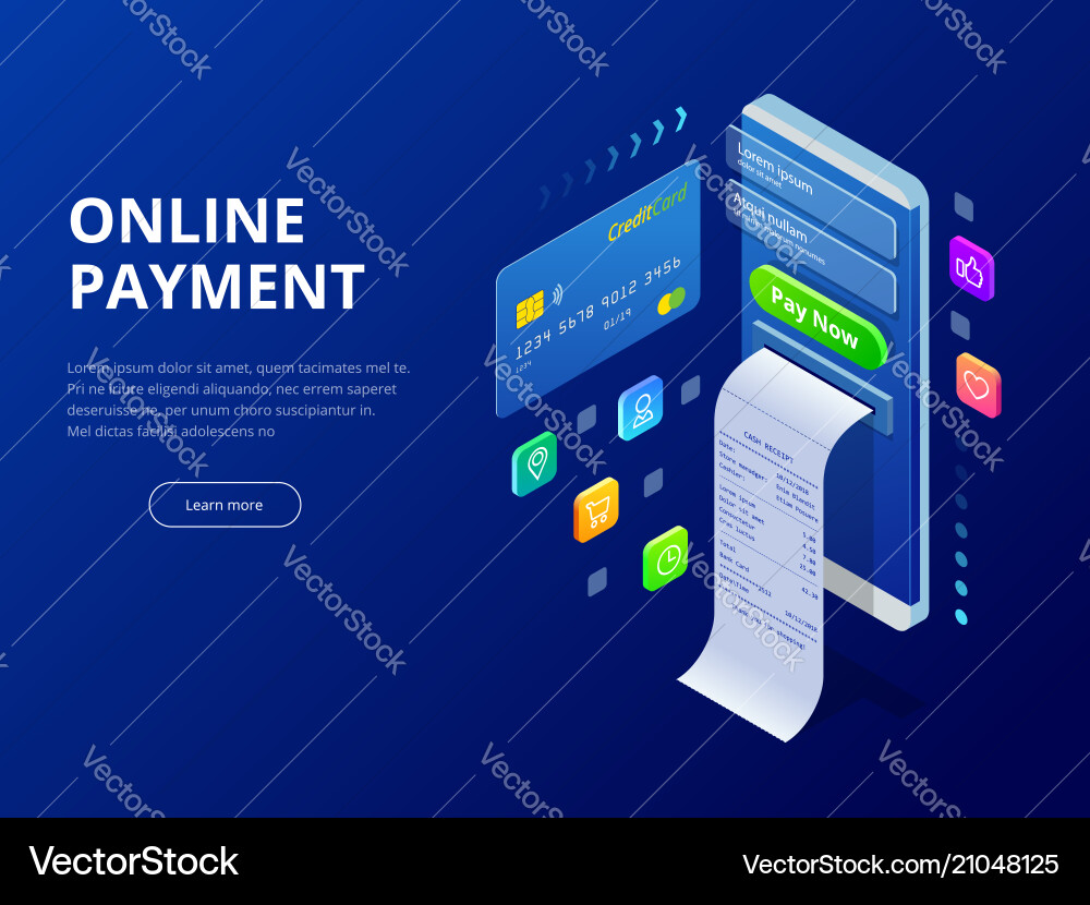 Isometric online payment concept internet Vector Image