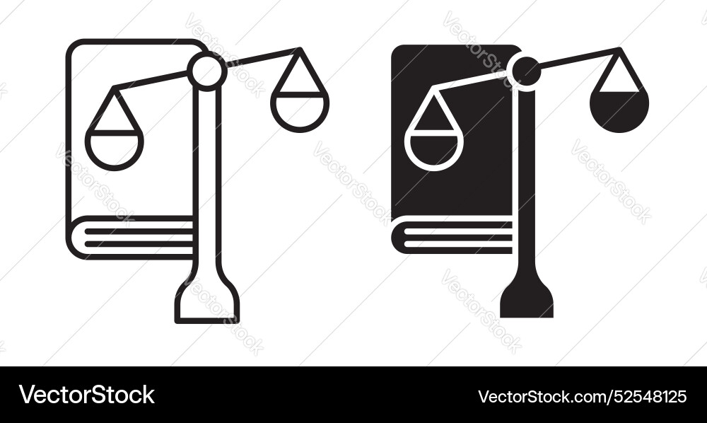 Labour and social law thin line icon set Vector Image