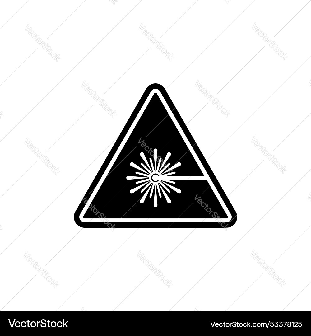 Laser warning icon set notice for areas Royalty Free Vector