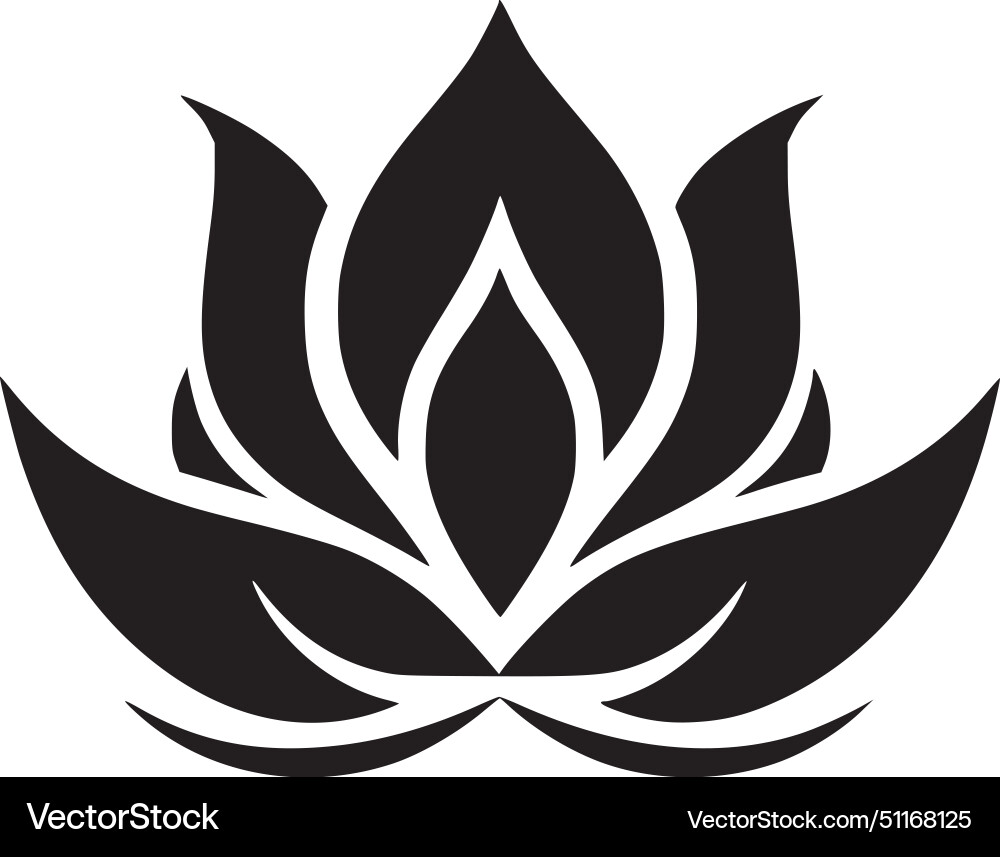 Lotus flower - minimalist and simple silhouette Vector Image