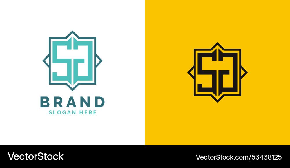 Modern sj monogram logo design initial letter Vector Image