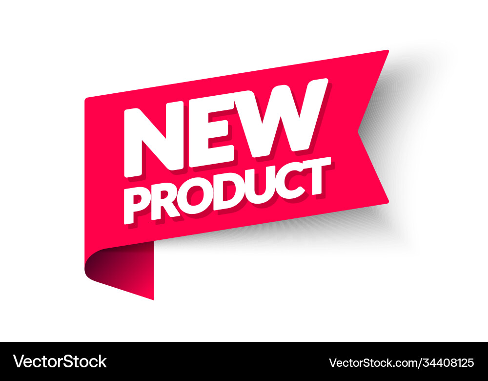 New product corner label modern red web Royalty Free Vector
