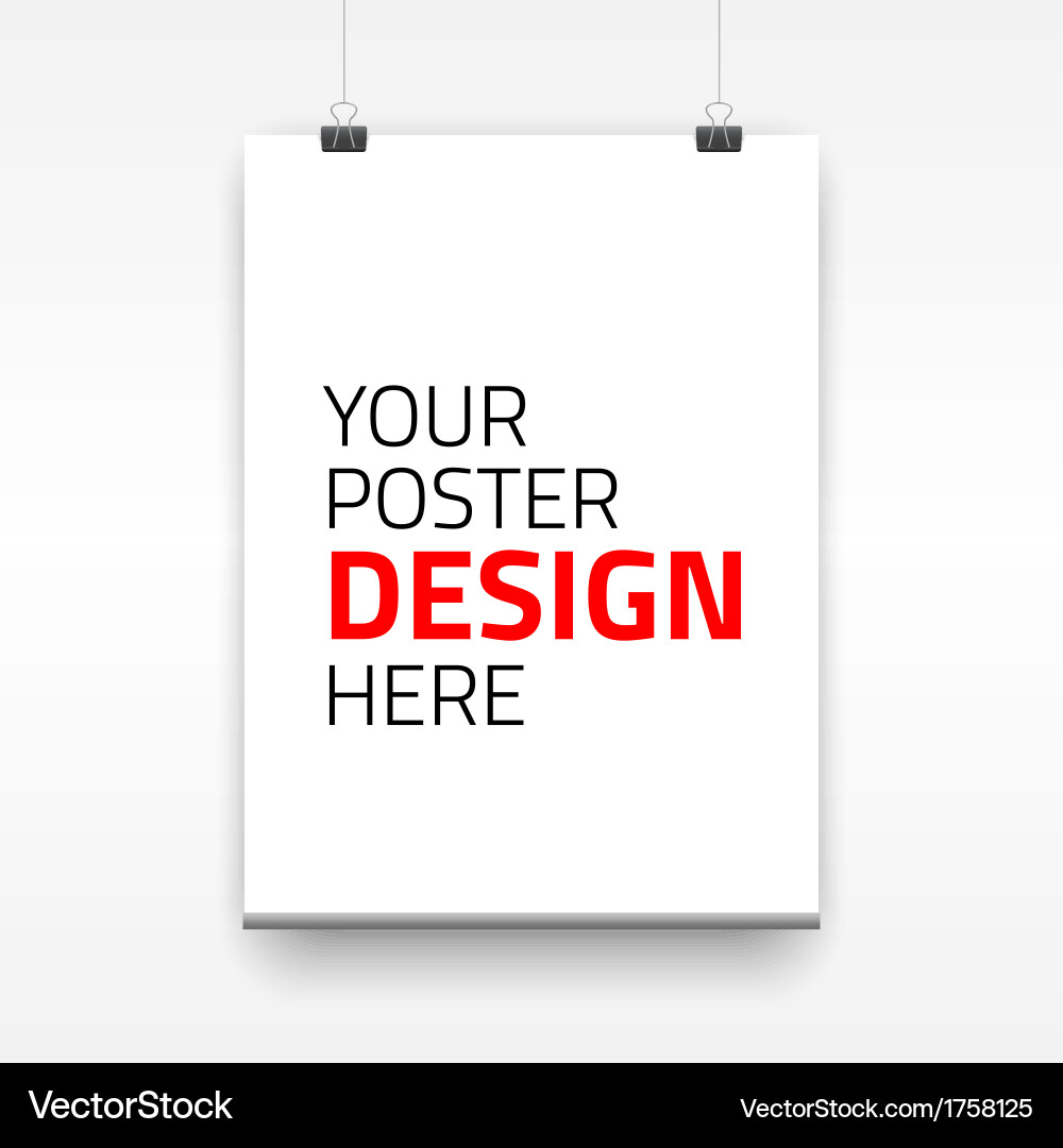 Poster template of a paper sheet Royalty Free Vector Image