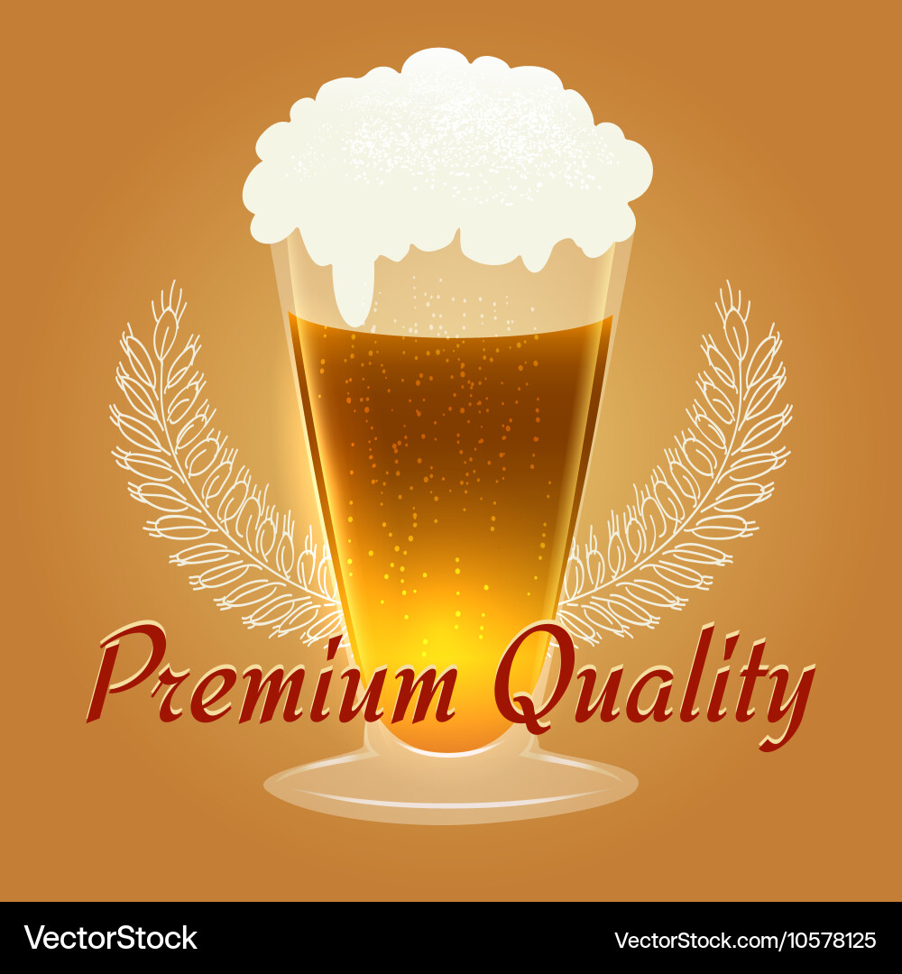 Premium beer emblem Royalty Free Vector Image - VectorStock