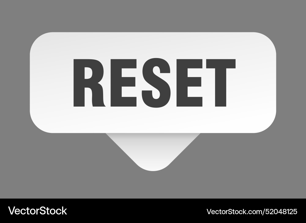 Reset sticker sign isolated on gray Royalty Free Vector