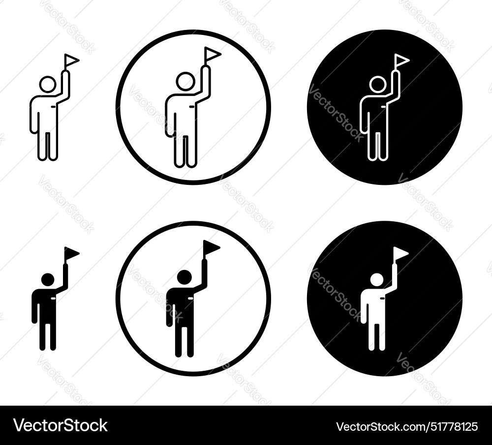 Tour guide people icon set black filled Royalty Free Vector
