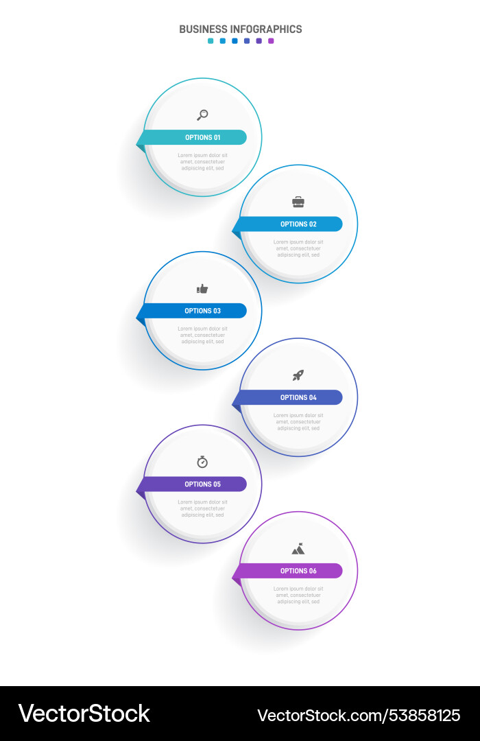 Vertical progress bar featuring 6 arrow-shaped Vector Image