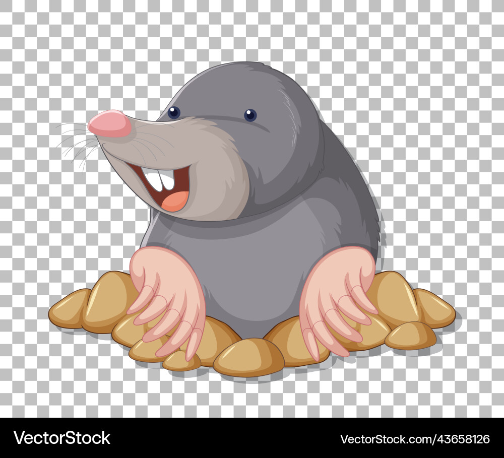 A mole in hole cartoon Royalty Free Vector Image