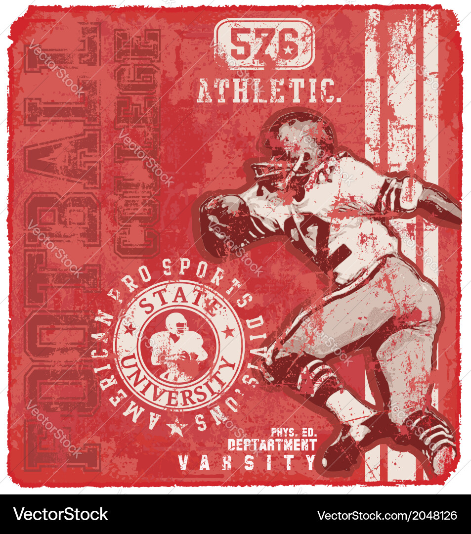Athletic football varsity Royalty Free Vector Image
