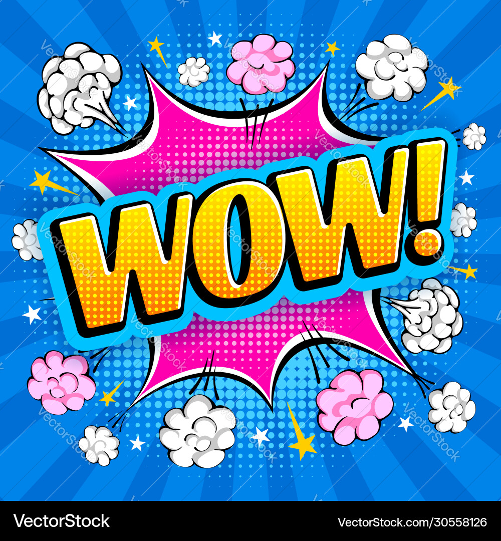 Comic Speech Bubble - Wow! Royalty Free Vector Image