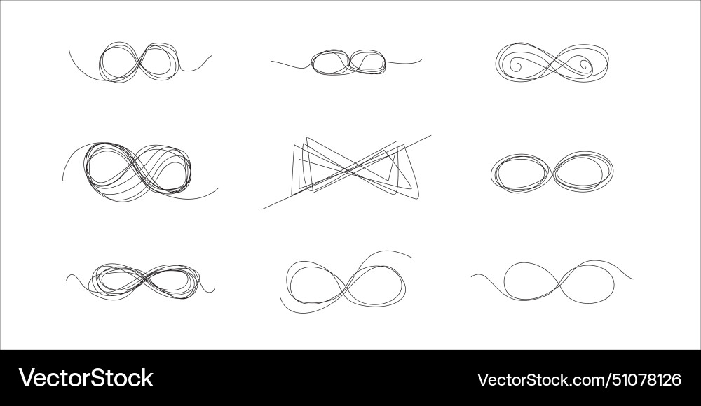 Continuous line infinity icon monoline moebius Vector Image