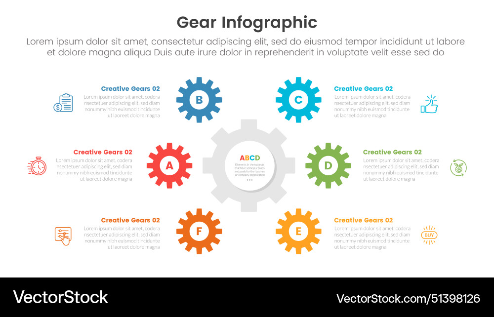 Gear cogwheel infographic template banner Vector Image