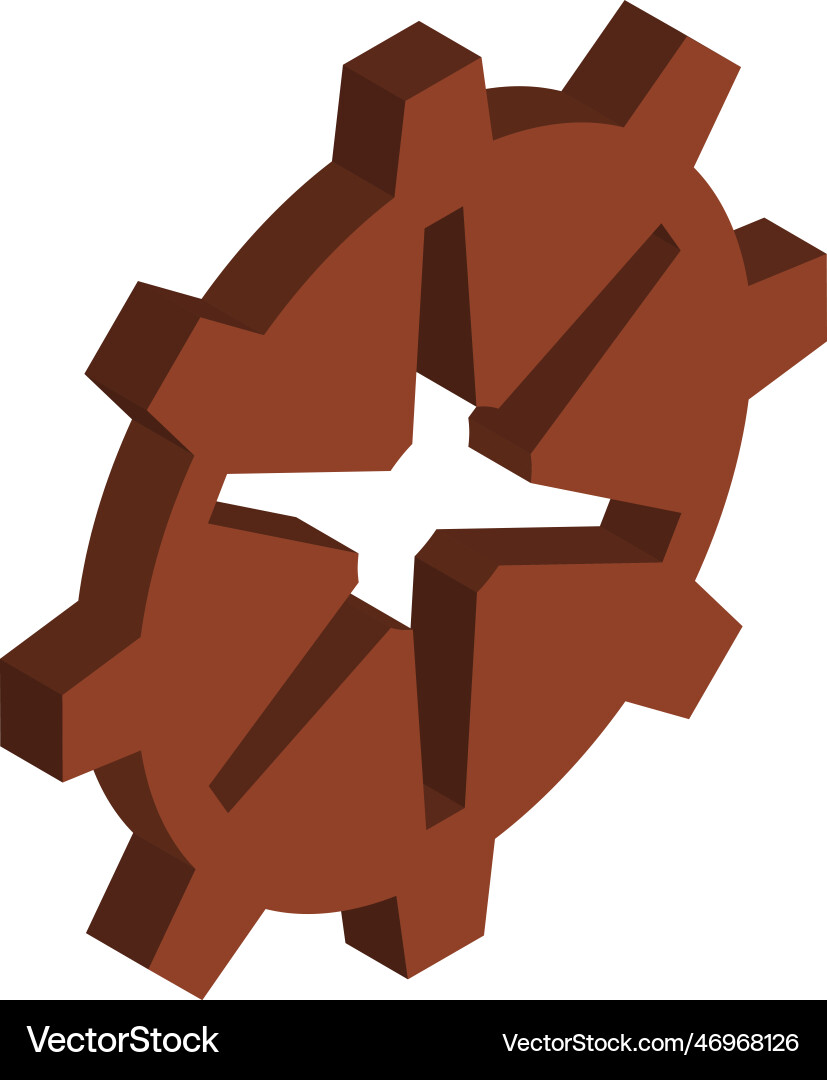 Isometric gear icon Royalty Free Vector Image - VectorStock