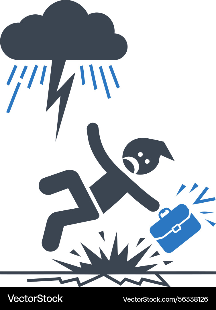 Lightning Strike Icon - Person Royalty Free Vector Image