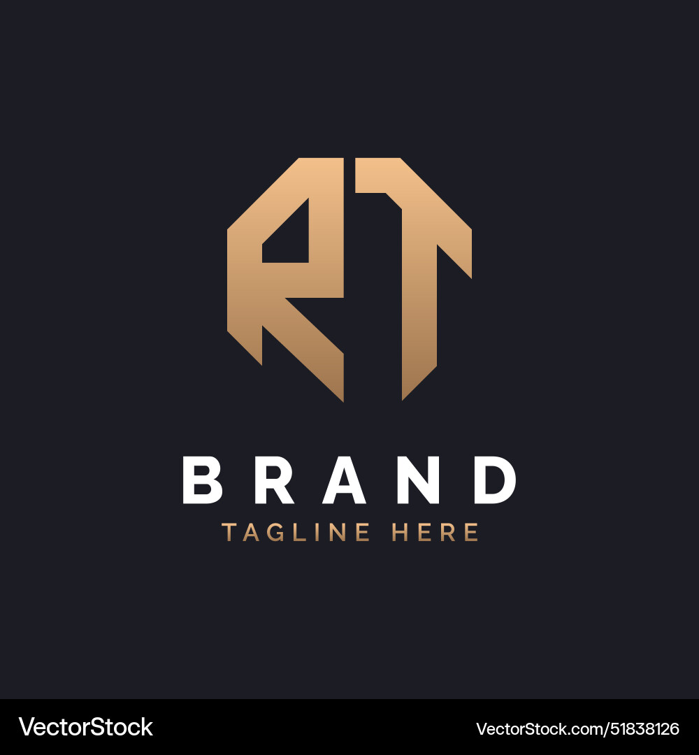 Rt logo design modern minimal elegant and luxury Vector Image