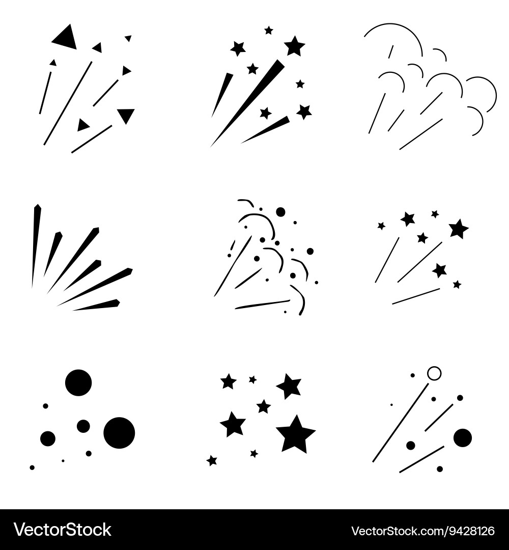 Set of sparkles and bursts minimal design Vector Image