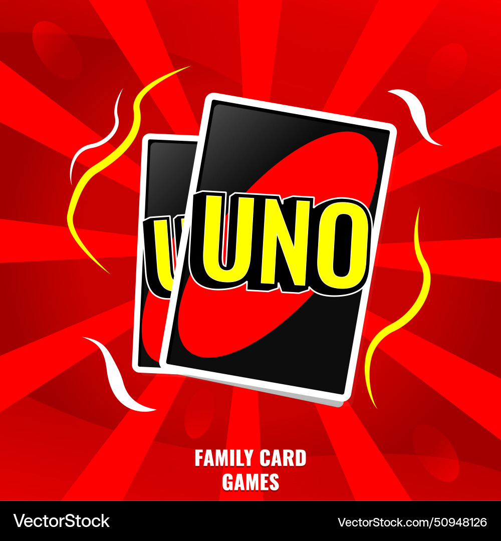 UNO Card Game Icon - Red & White Royalty Free Vector