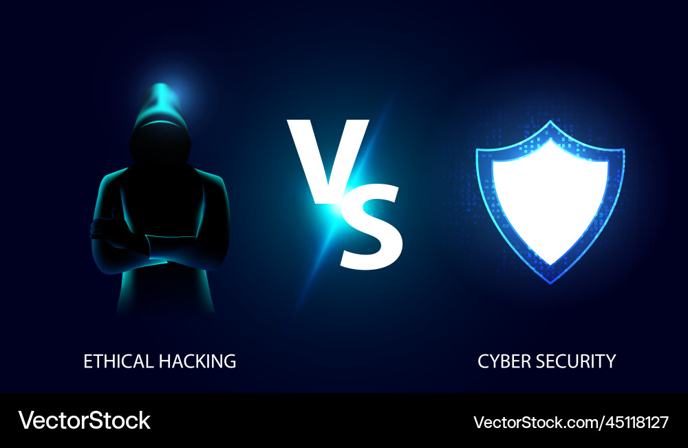 Abstract mesh hacker and shield cybersecurity Vector Image
