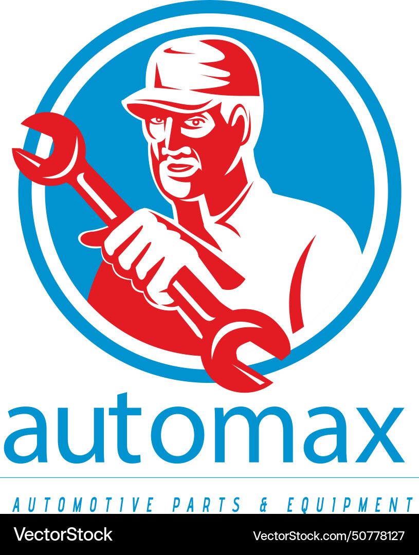 Automax automotive parts supply logo Royalty Free Vector