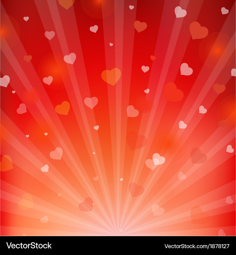 Backgrounds with beams and hearts Royalty Free Vector Image