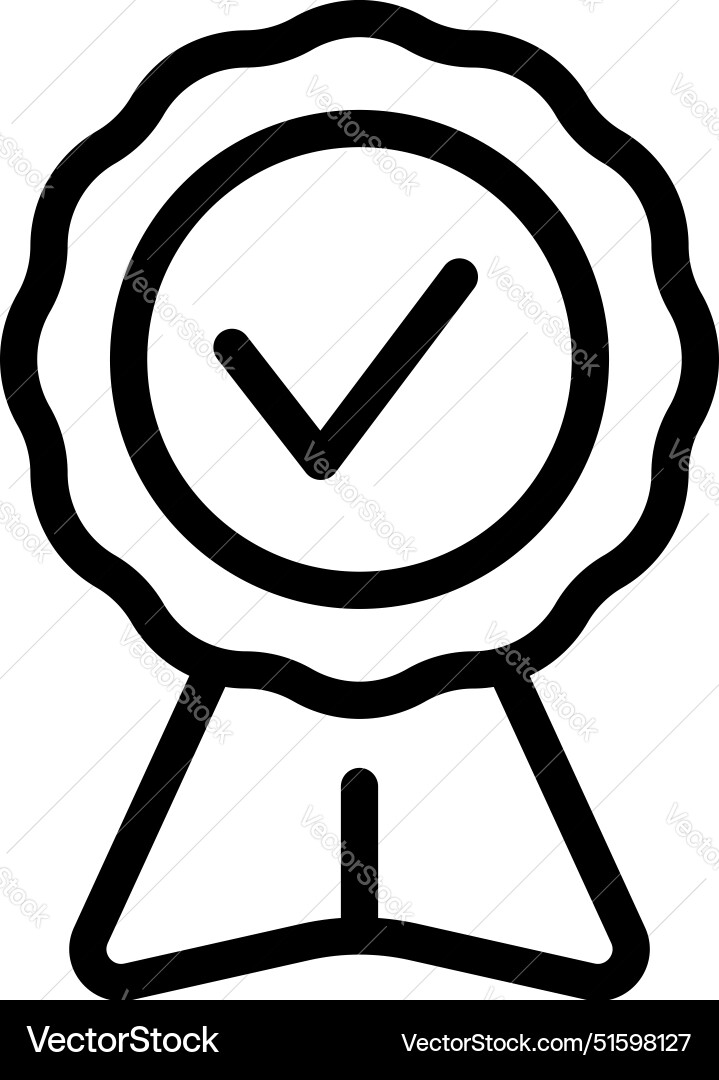 Black outline badge with check mark icon Vector Image