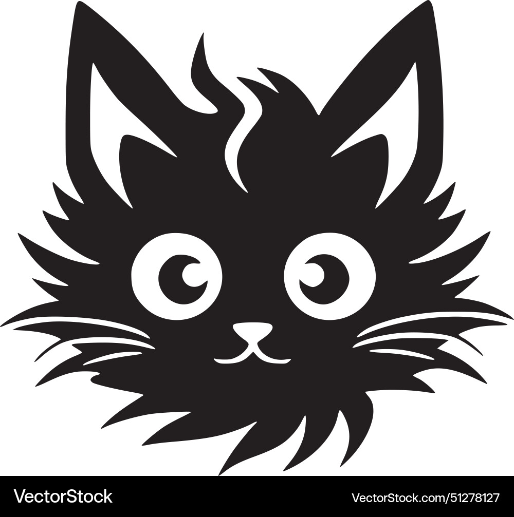 Cat - black and white isolated icon Royalty Free Vector