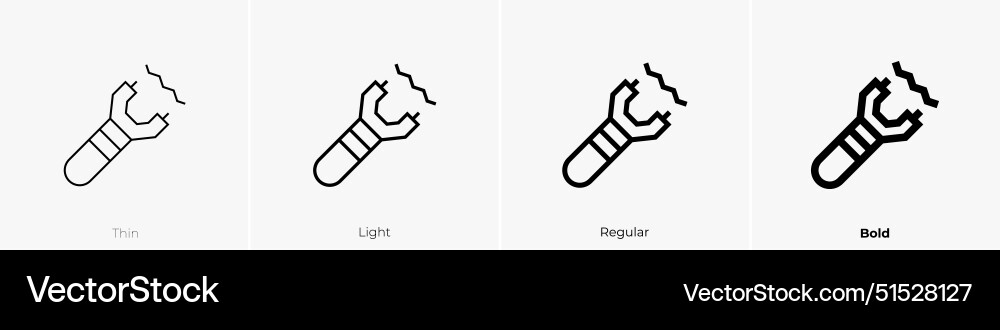 Electric shock icon thin light regular and bold Vector Image