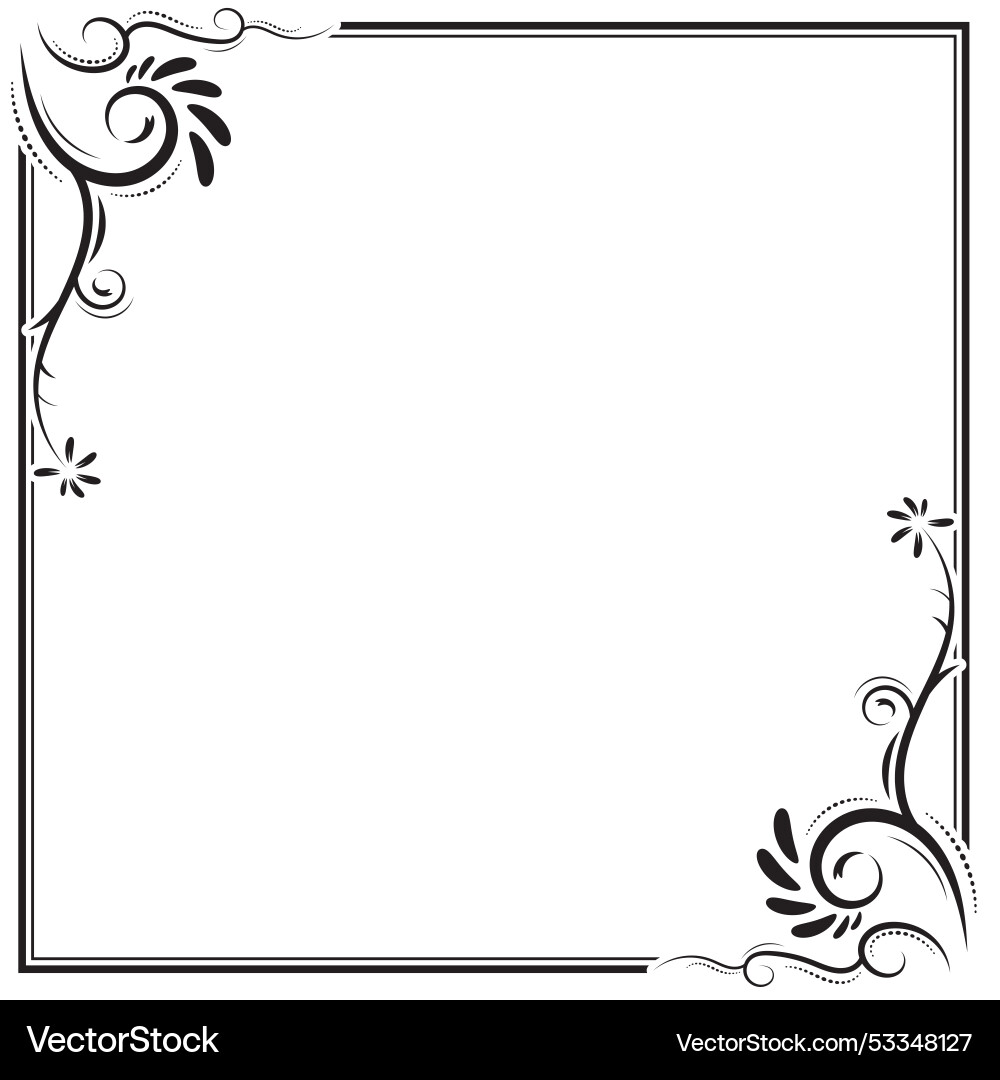 Floral swirl border frame 01 Royalty Free Vector Image