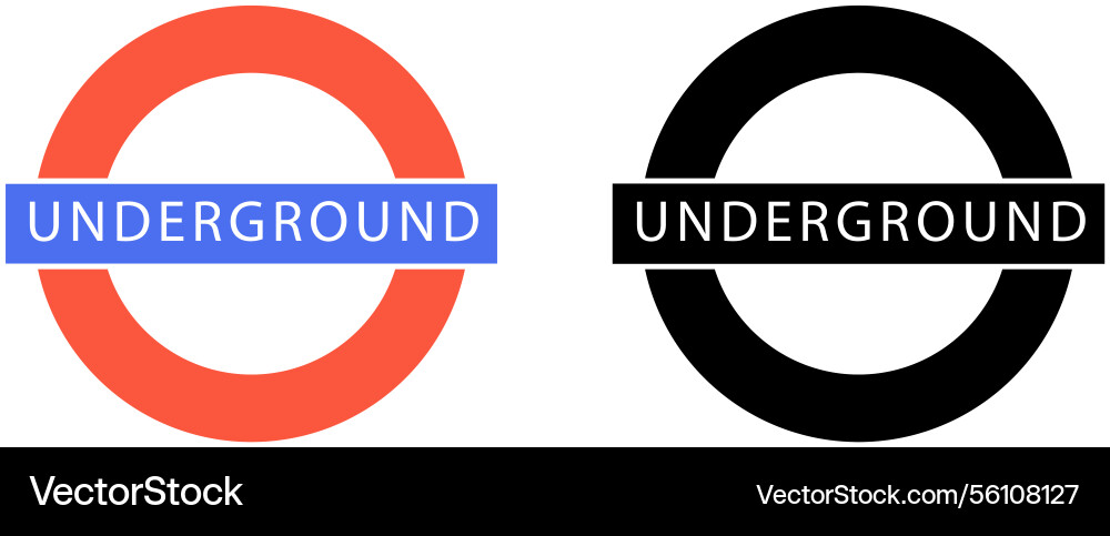 London underground sign britain icon set eps10 Vector Image
