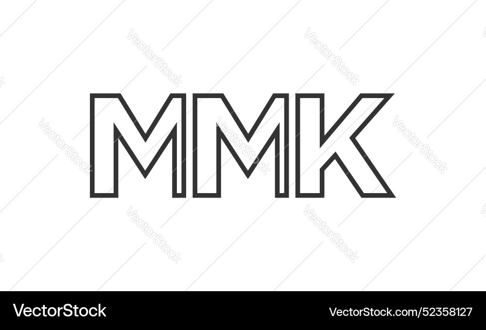 Mmk logo design template with strong and modern Vector Image