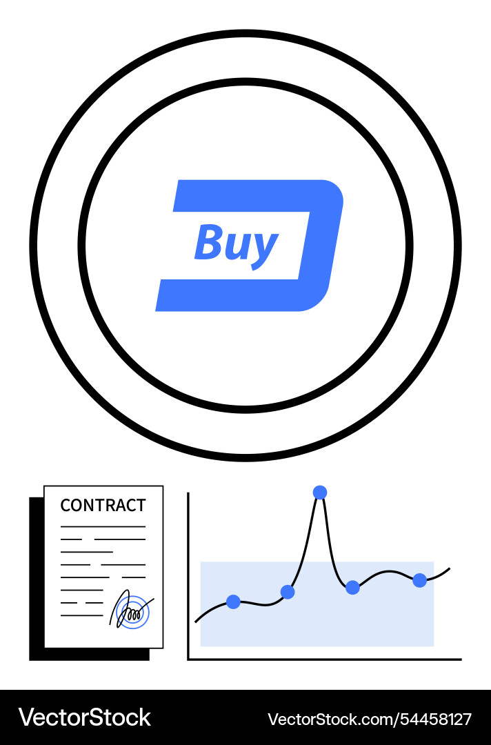 Navigating market transactions with contractual Vector Image