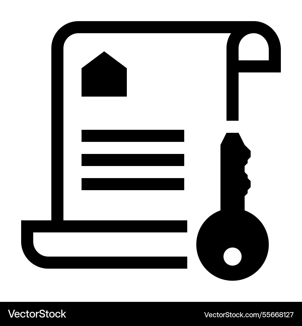 Property contract solid icon Royalty Free Vector Image