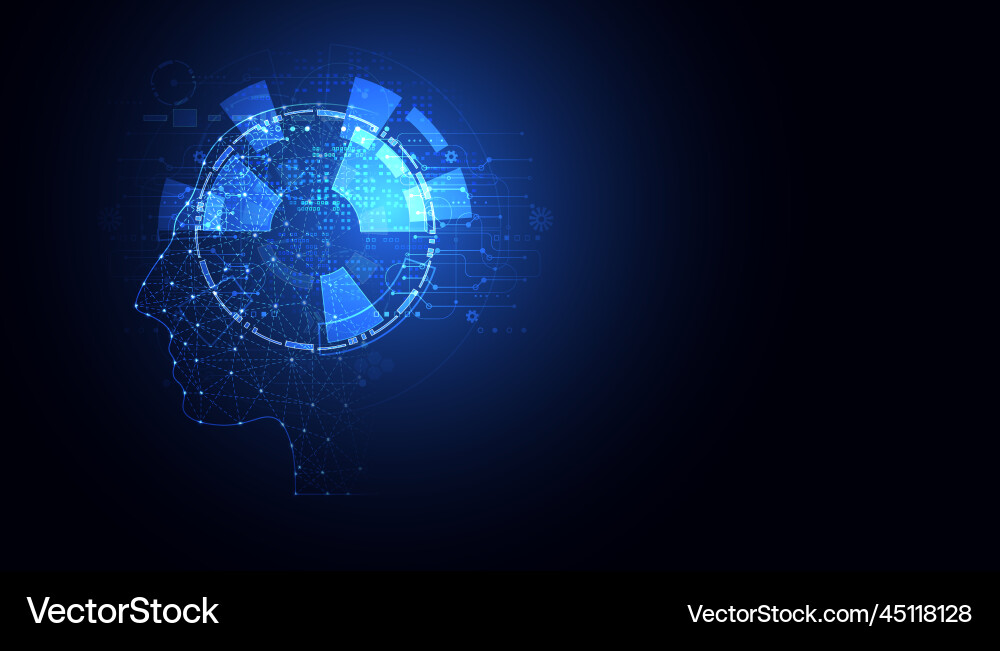 Abstract face technology ai artificial Royalty Free Vector