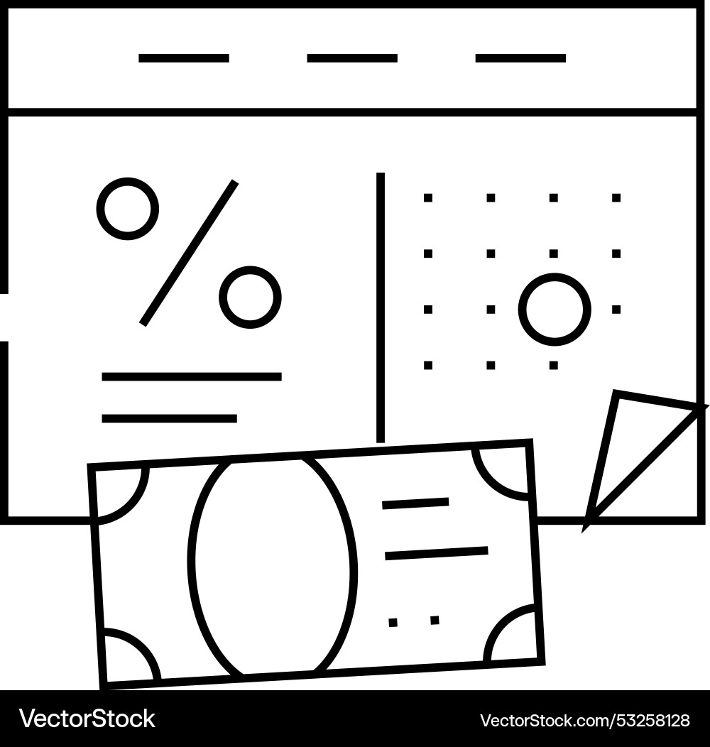 Calendar payments line icon Royalty Free Vector Image