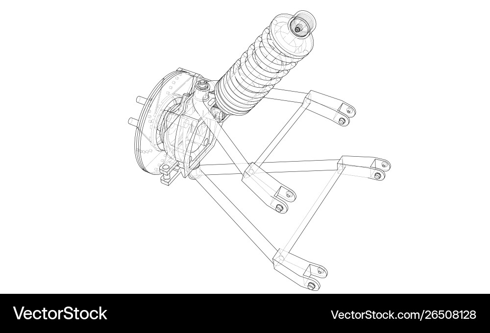 Car suspension with shock absorber Royalty Free Vector Image