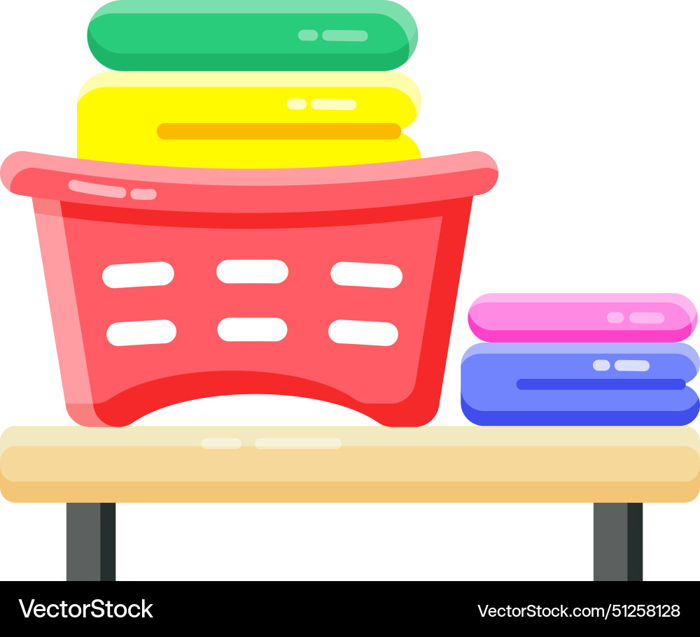 Clothes basket Royalty Free Vector Image - VectorStock
