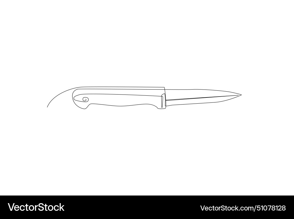 Continuous line knife icon monoline steel kitchen Vector Image