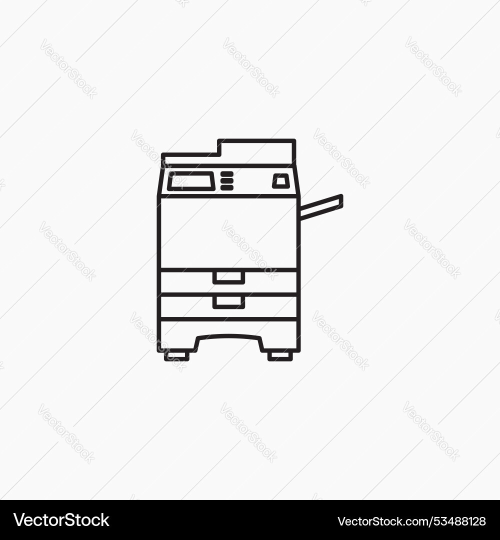 Copy machineline in thin line black color flat Vector Image