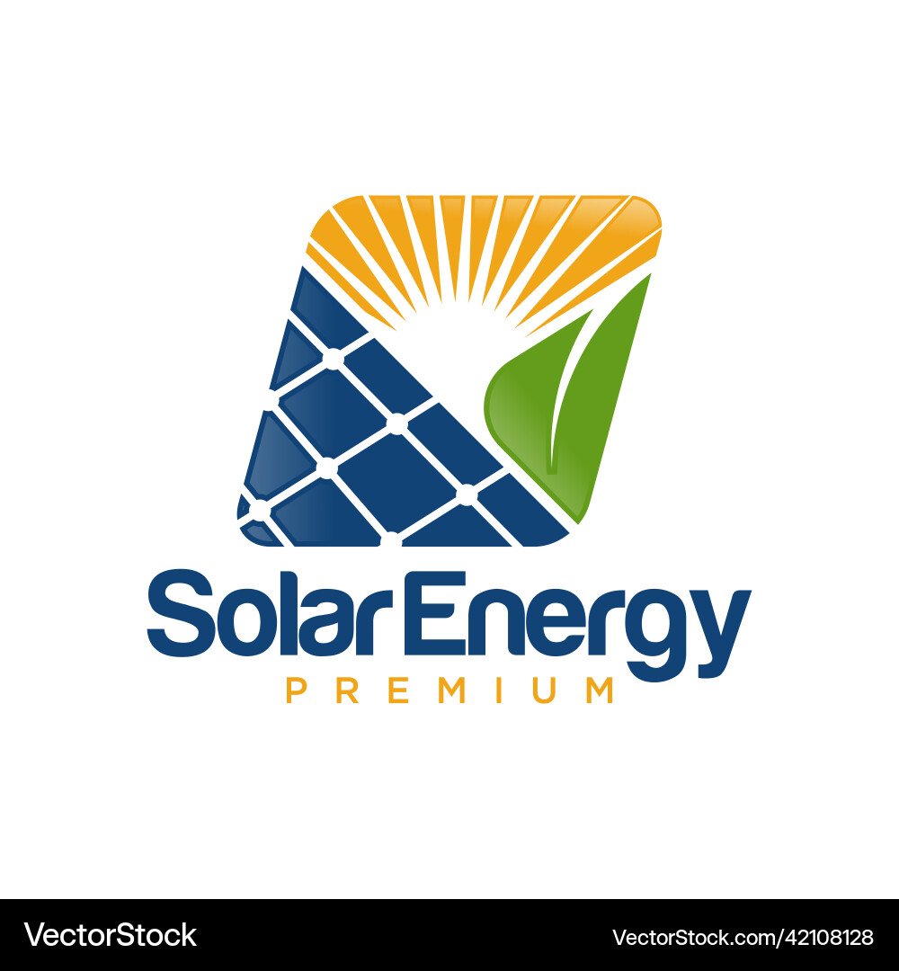 Creative solar energy logo design template Vector Image
