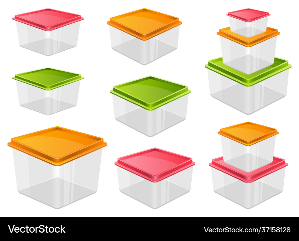 Food container design isolated on white background