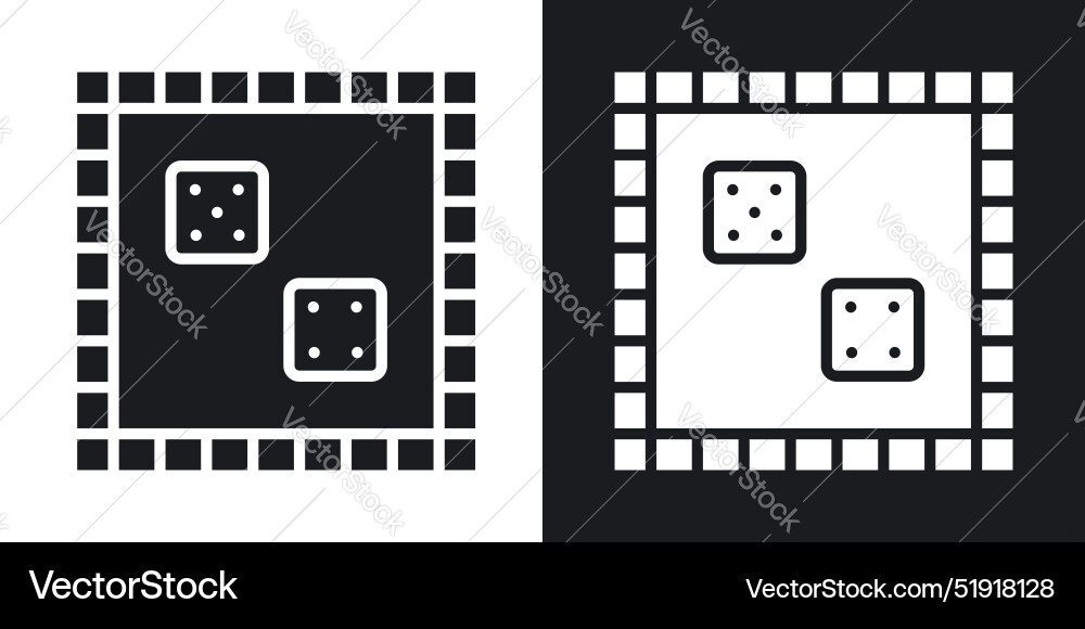 Game board icon set in solid black and white color