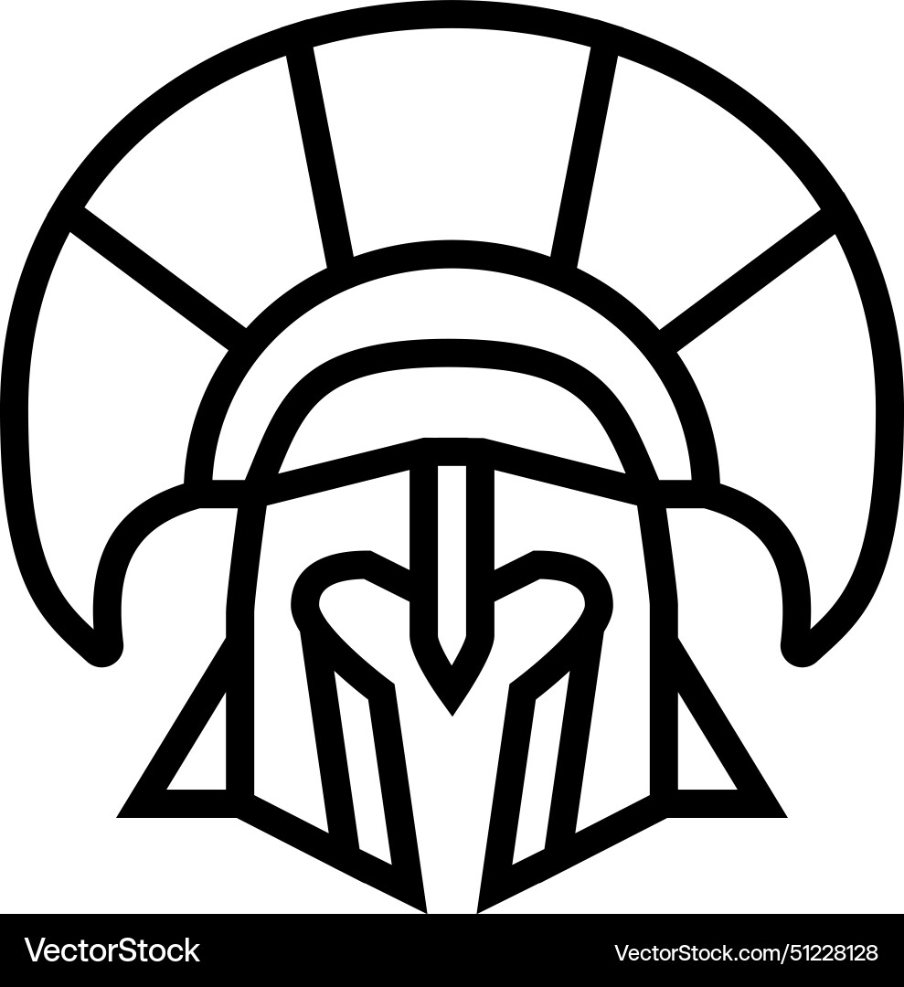 Helmet sparta warrior line icon Royalty Free Vector Image